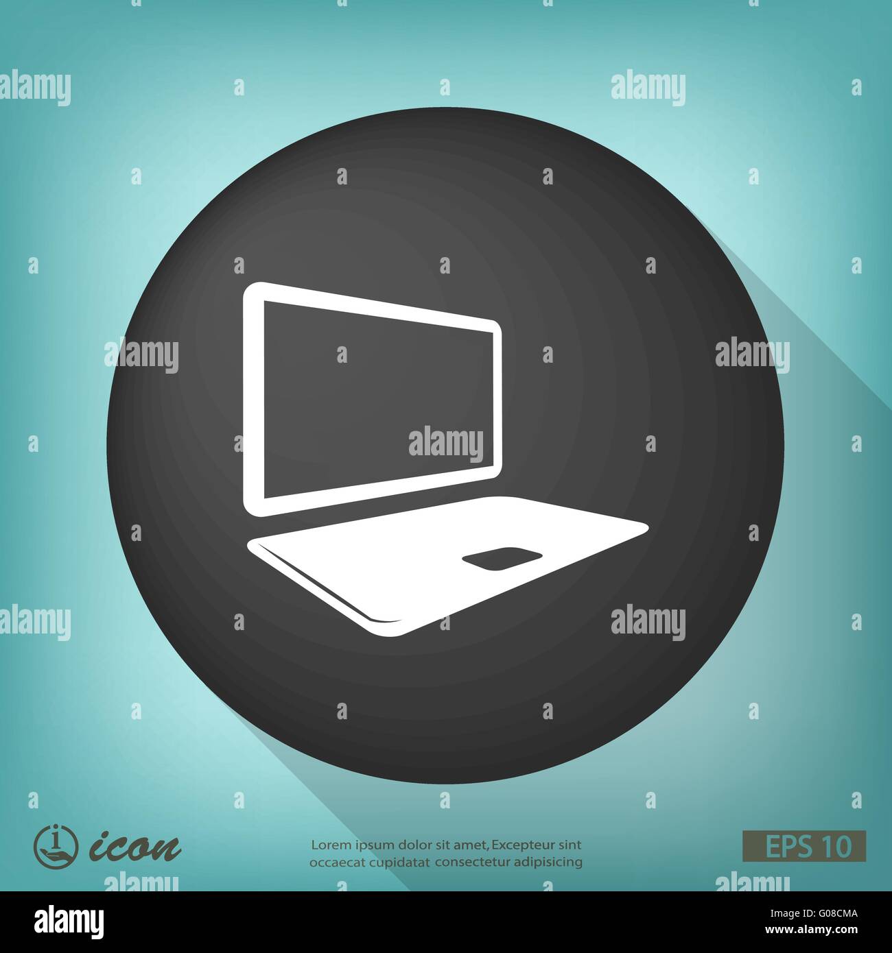 Pictograph of computer. Vector concept illustration for design. Eps 10 ...