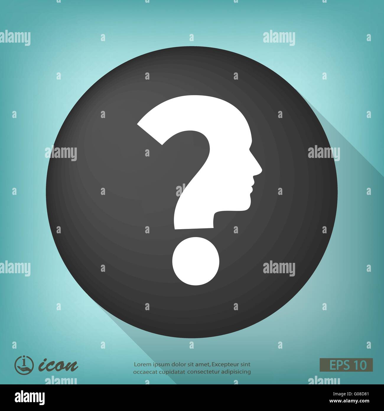 Pictograph of question mark and man. Vector concept illustration for ...