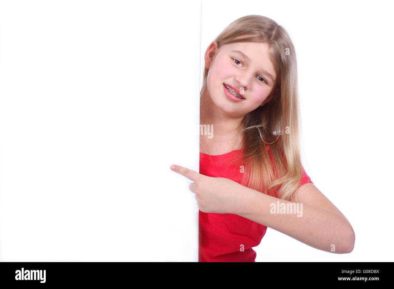 Young girl points High Resolution Stock Photography and Images - Alamy