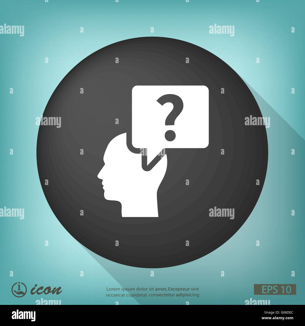 Pictograph of question mark and man. Vector concept illustration for ...