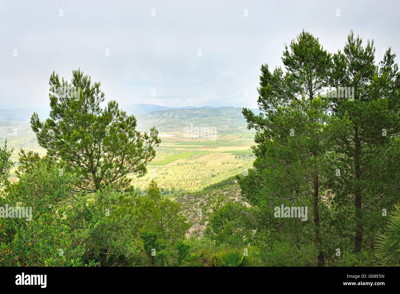 Rural landscape with mountain view in Spain. Sunny day Stock Photo - Alamy