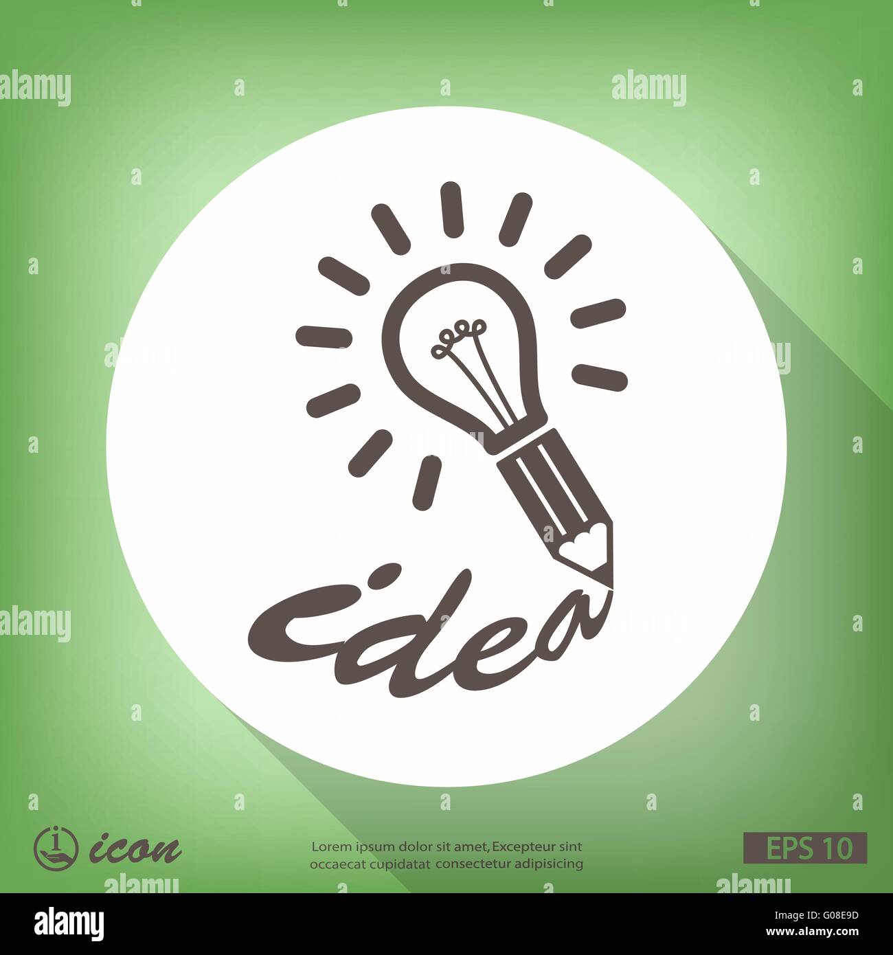 Pictograph of light bulb. Vector concept illustration for design. Eps ...