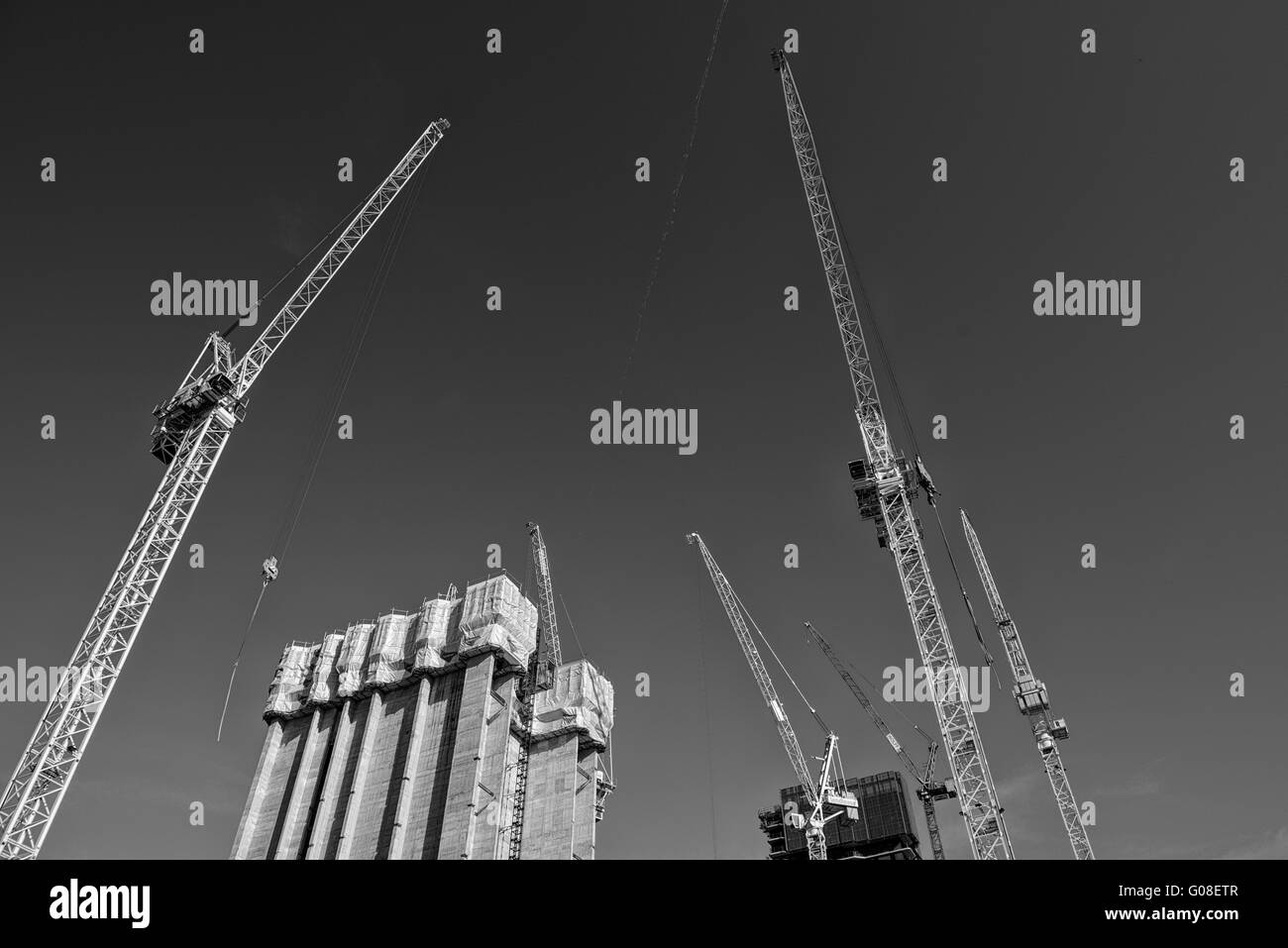 Reflection construction site in Black and White Stock Photos & Images ...
