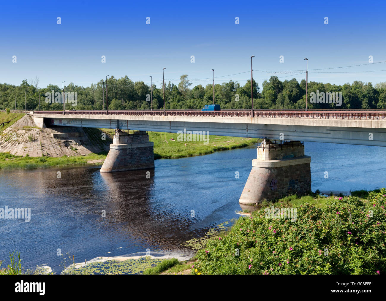 Bridge through luga river kingisepp hi-res stock photography and images - Alamy