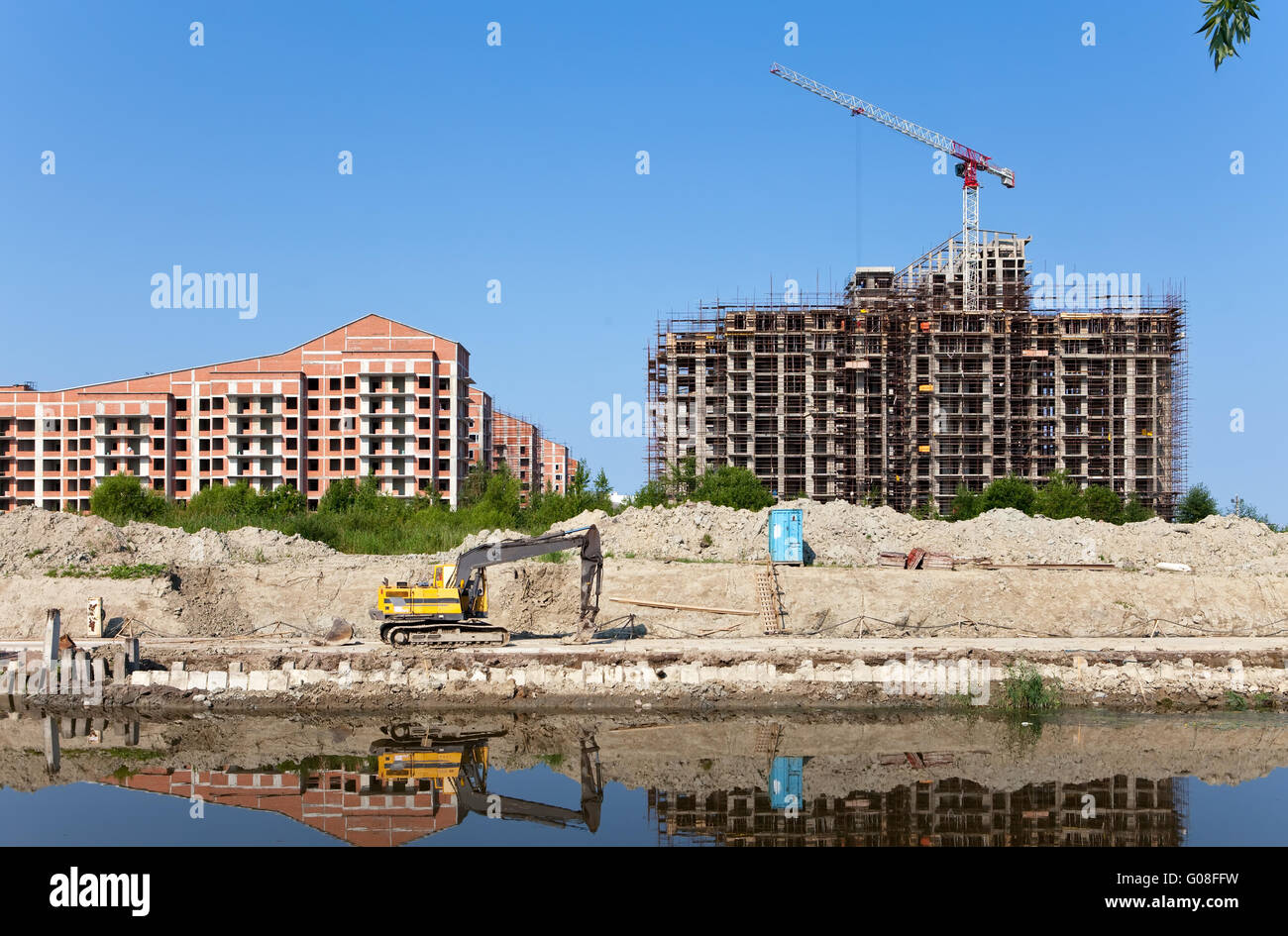 Work on a building area. Industry construction Stock Photo - Alamy
