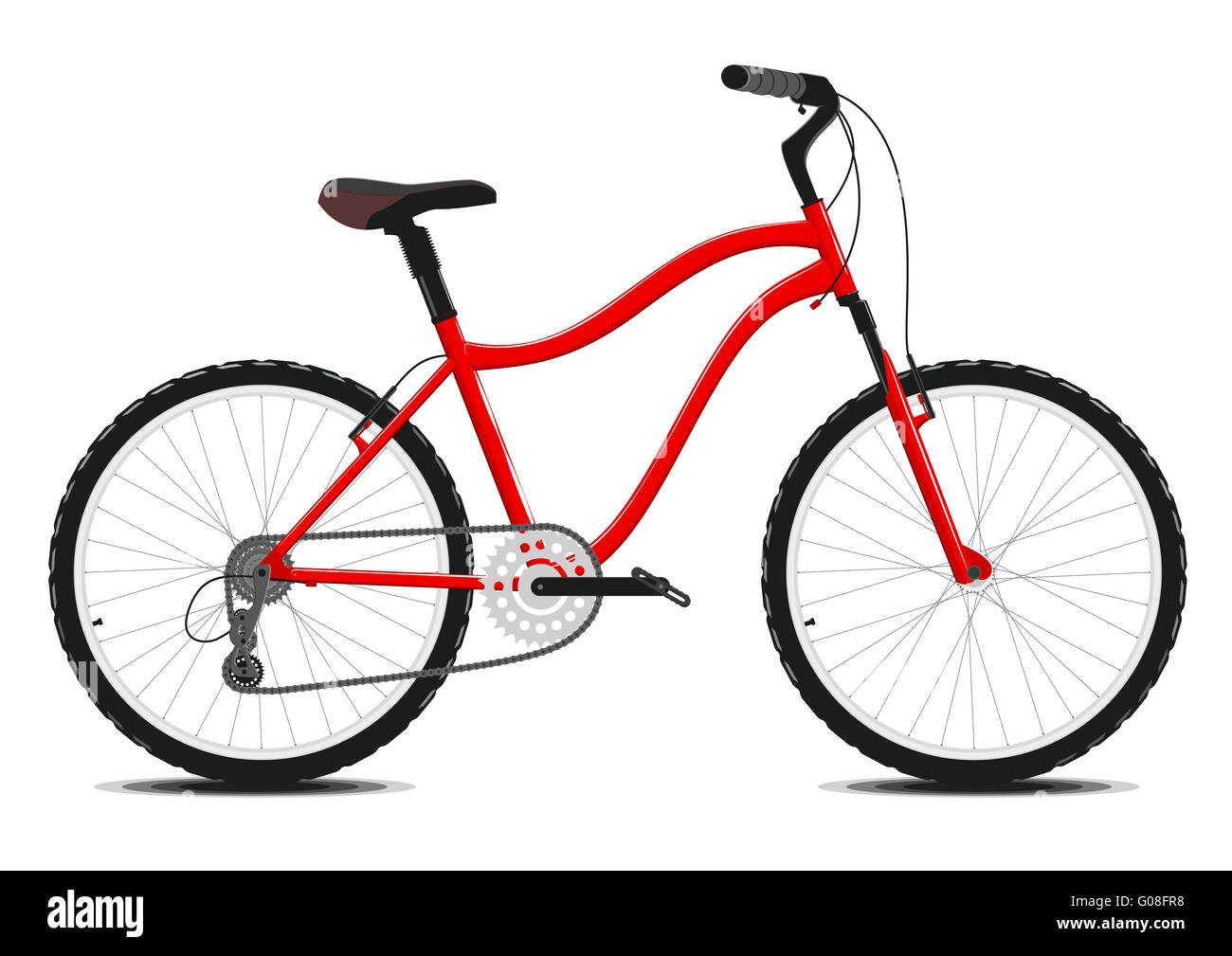 Red Bicycle on a white background. Vector Stock Photo - Alamy