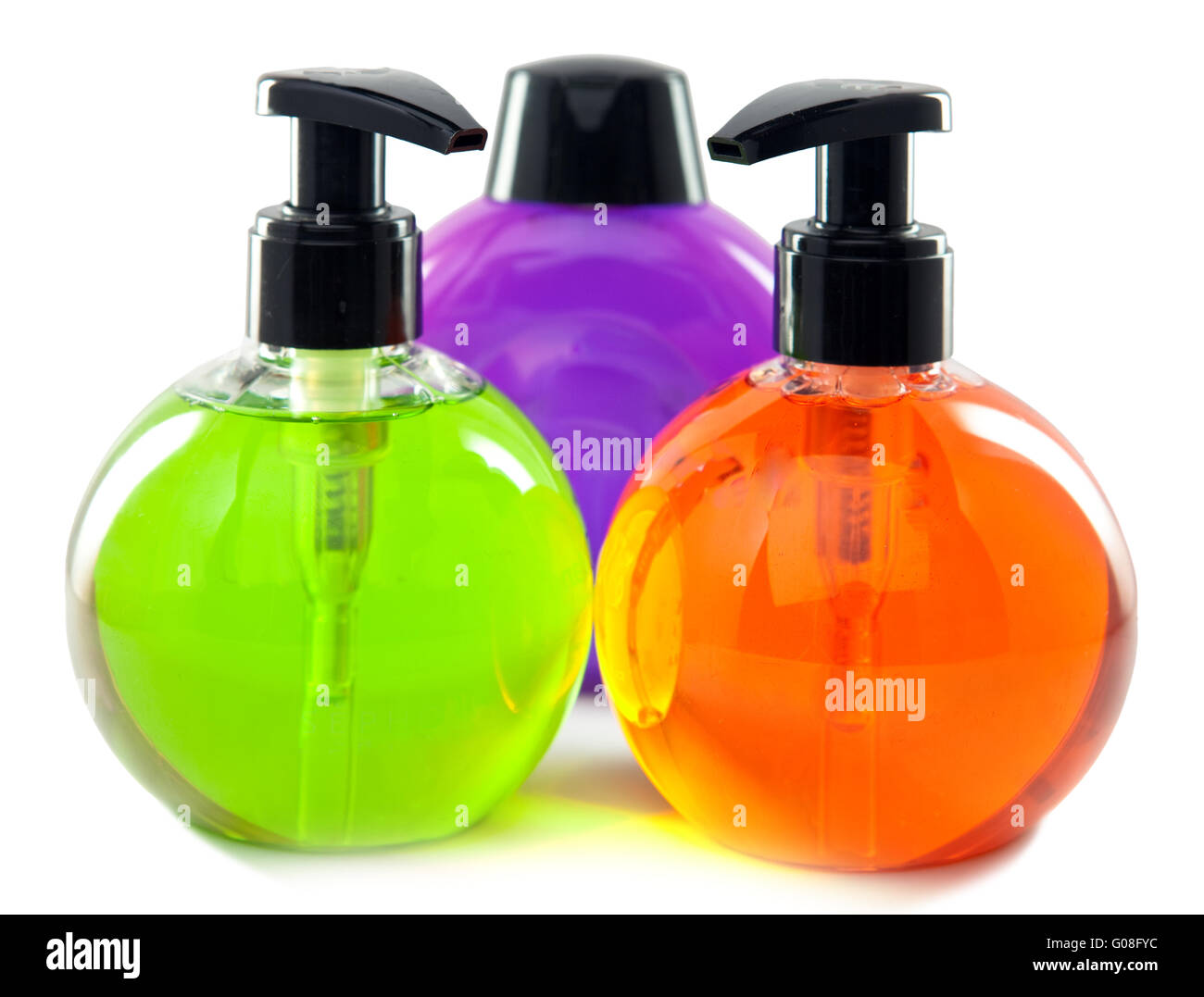 bright color cosmetic small bottles with the dispe Stock Photo - Alamy