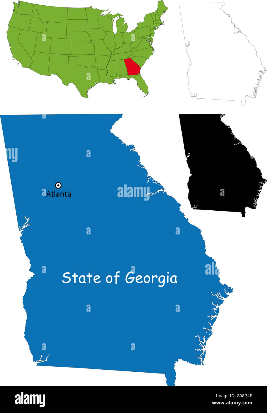 County map of georgia hi-res stock photography and images - Alamy