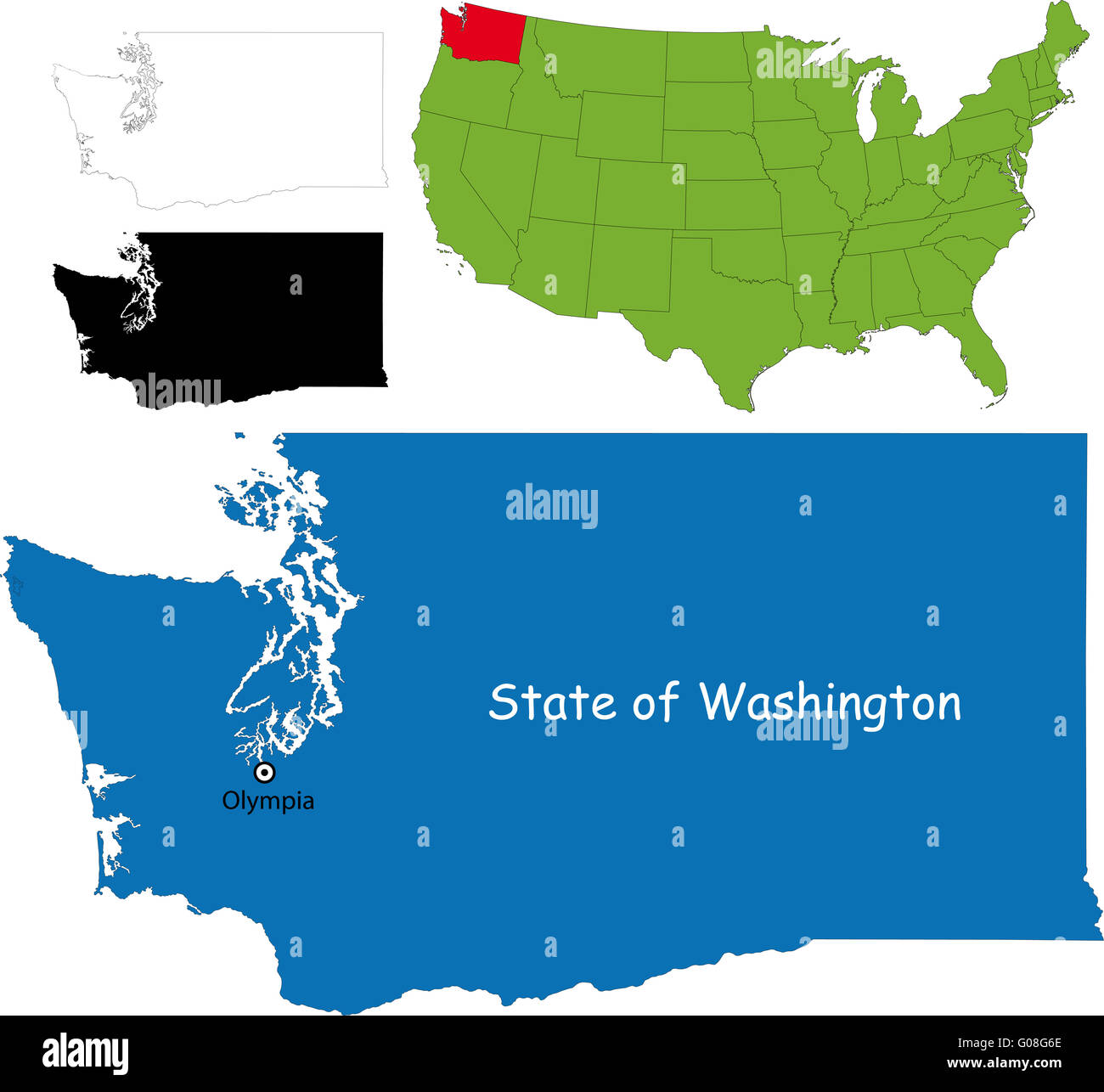 Washington state county map hi-res stock photography and images - Alamy