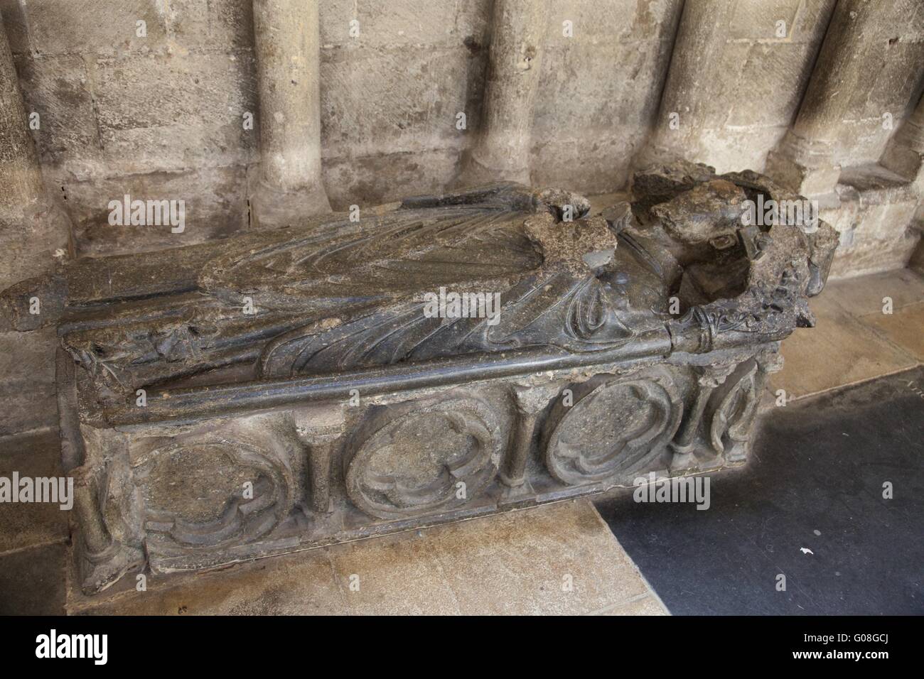 The tomb of the Abbot of Peterborough Alexander of Nolderness, 1222 ...