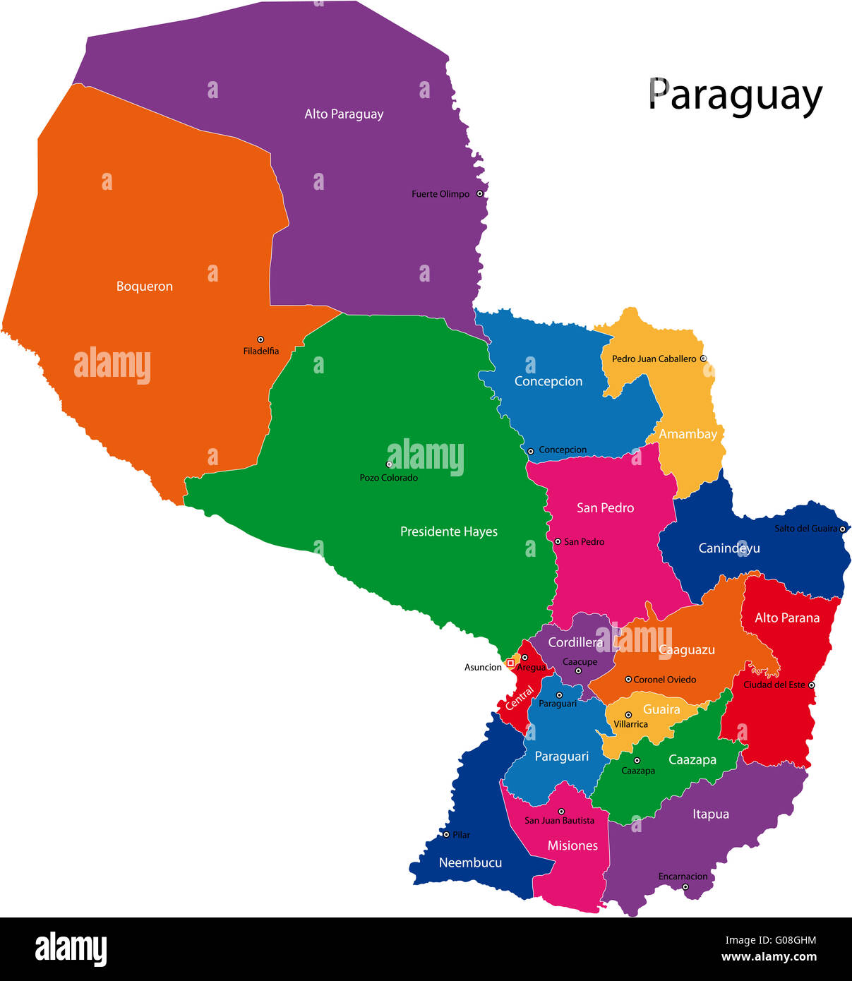 Paraguay karte Cut Out Stock Images & Pictures - Alamy