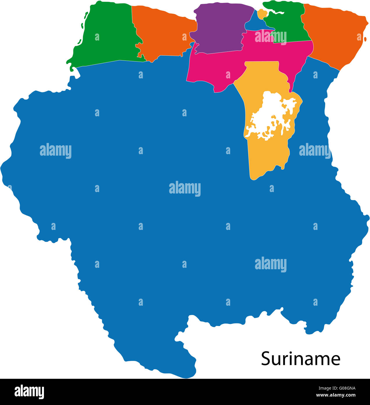 Colorful Suriname map Stock Photo - Alamy