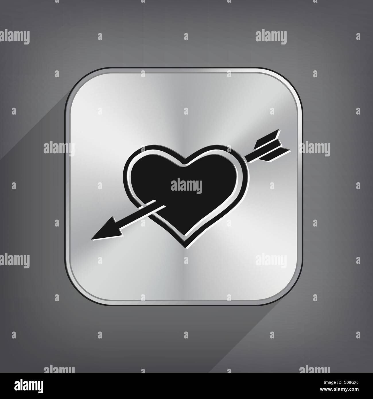 Pictograph of heart with arrow. Vector concept illustration for design ...