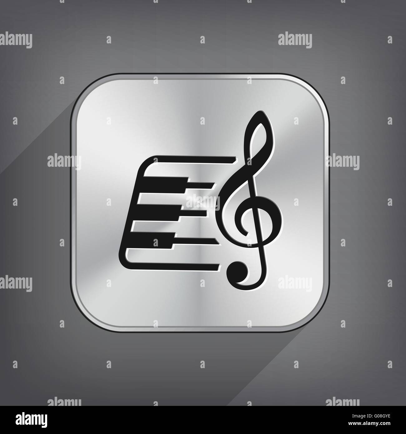 Pictograph of music key and keyboard. Vector concept illustration for ...