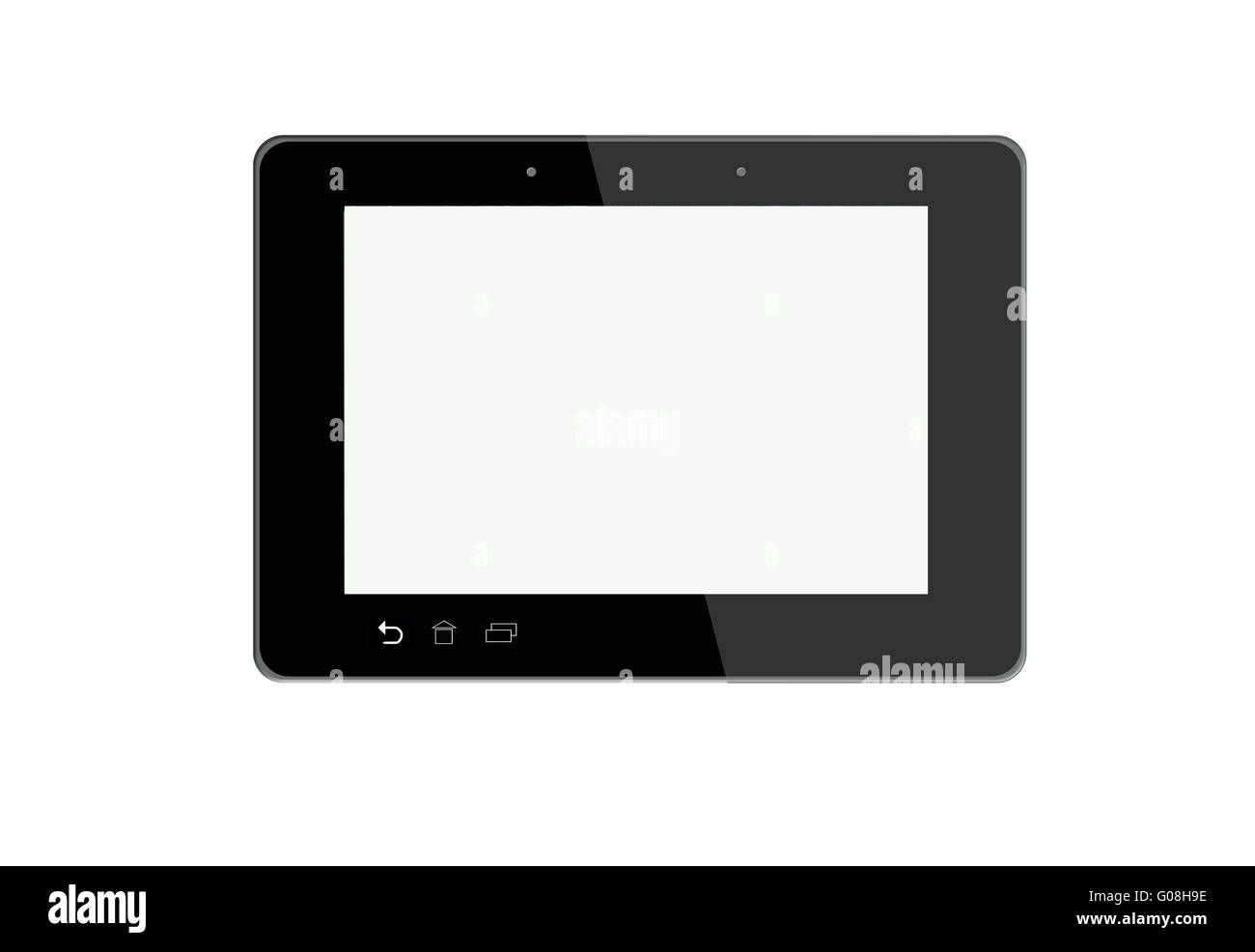 black tablet isolated on white background Stock Photo - Alamy