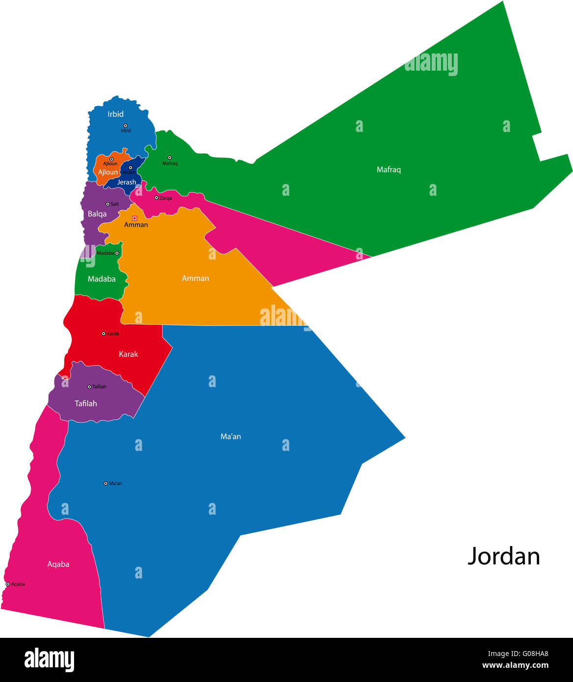 Jordan map outline hi-res stock photography and images - Alamy