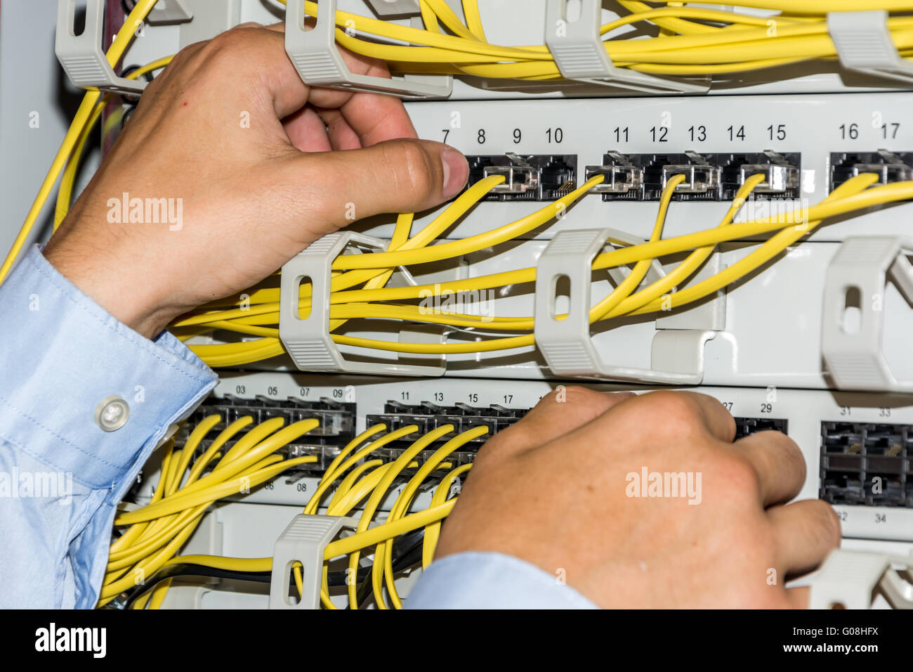 Working at the network Stock Photo - Alamy