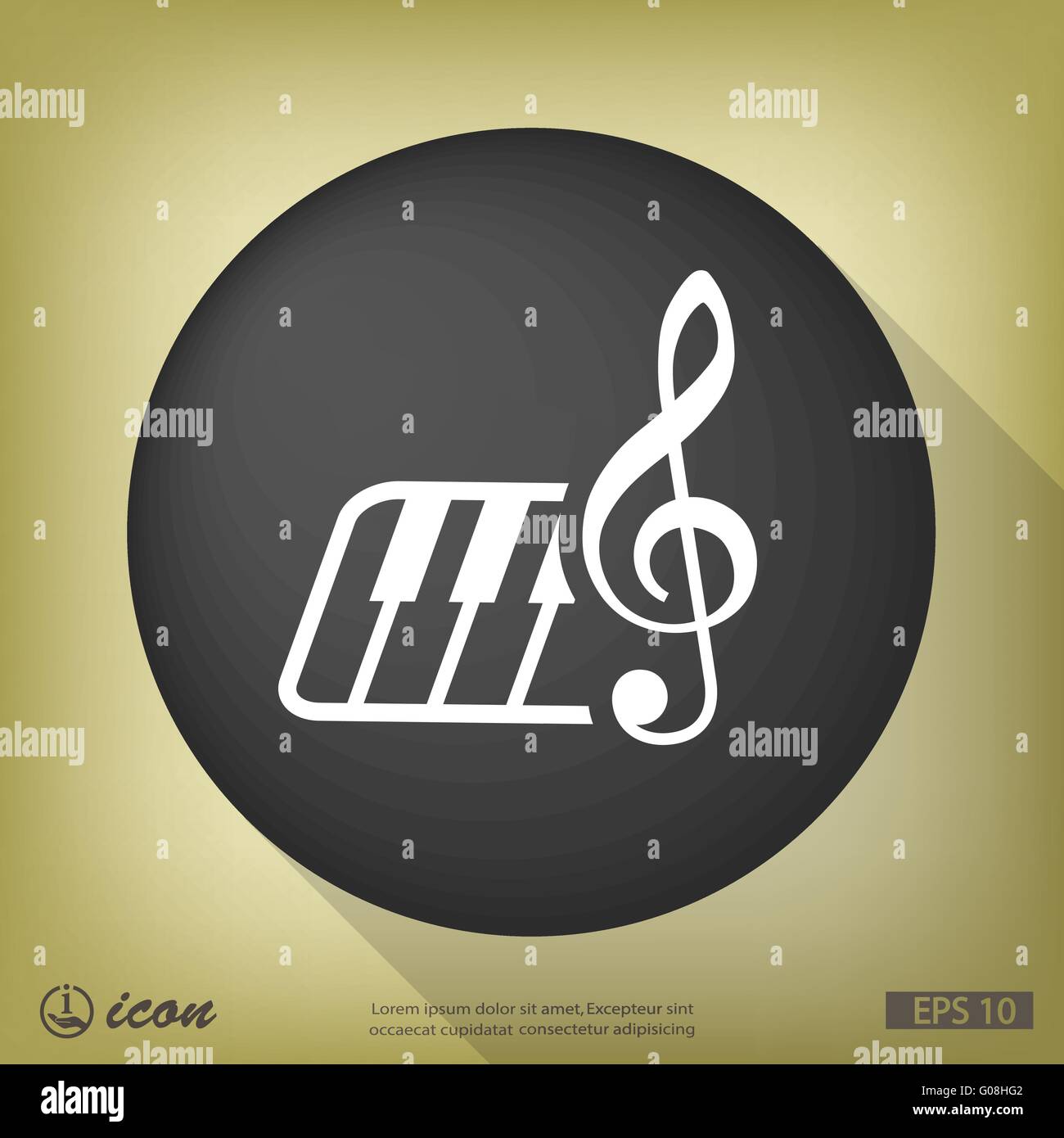 Pictograph of music key and keyboard Stock Vector Image & Art - Alamy