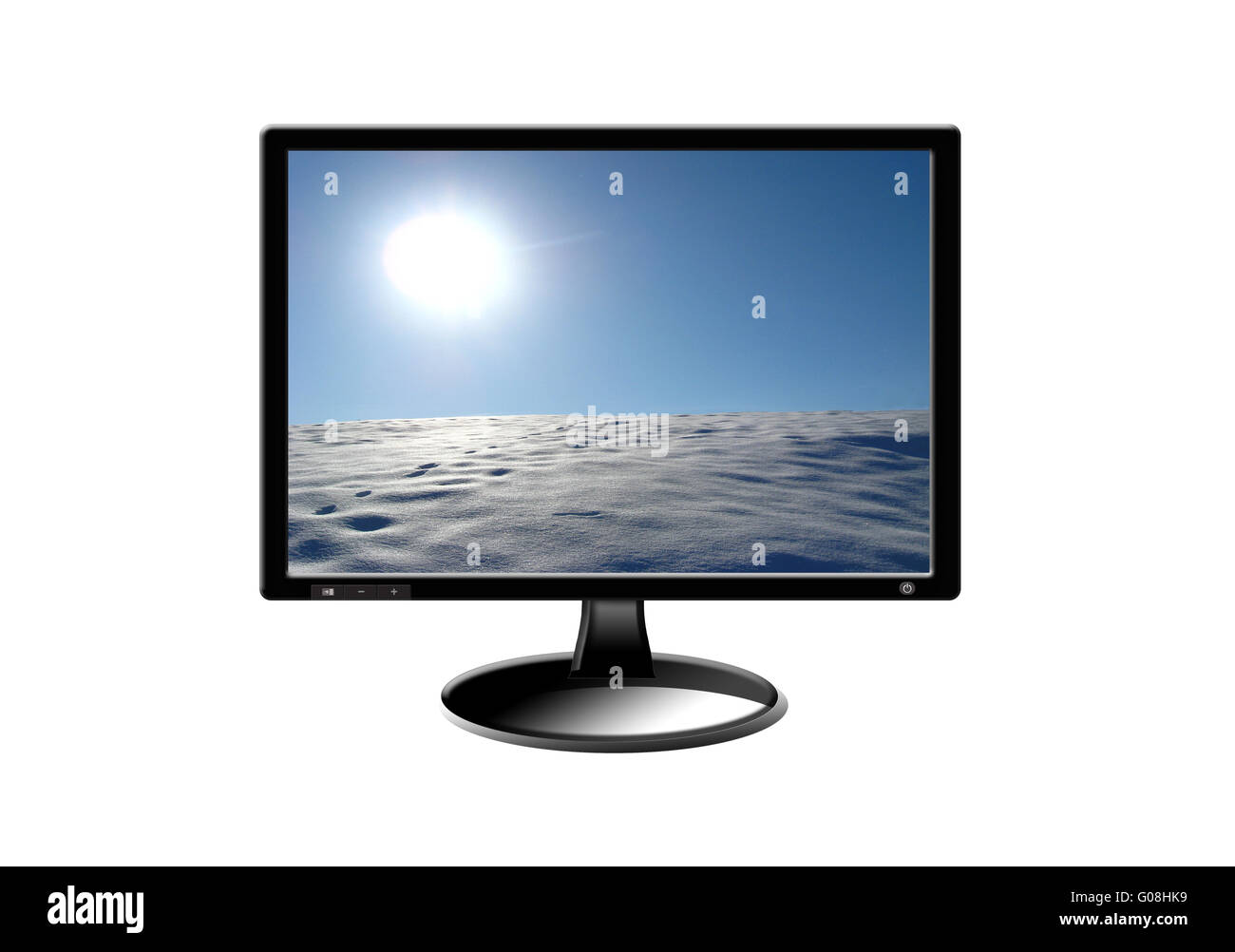 black monitor with image of winter Stock Photo - Alamy