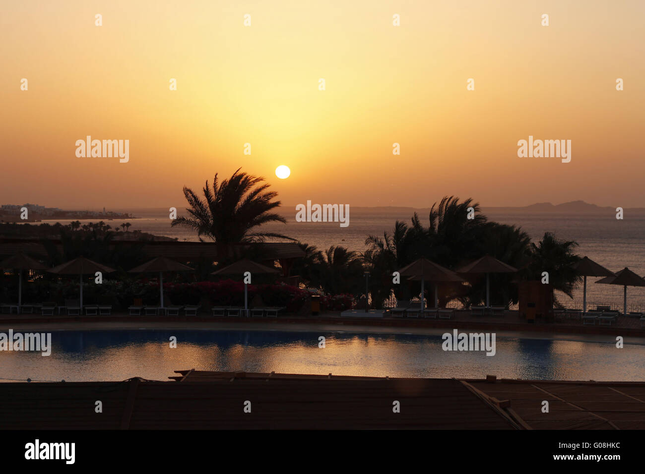 Sunrise from The Red sea and tropical landscape Stock Photo - Alamy