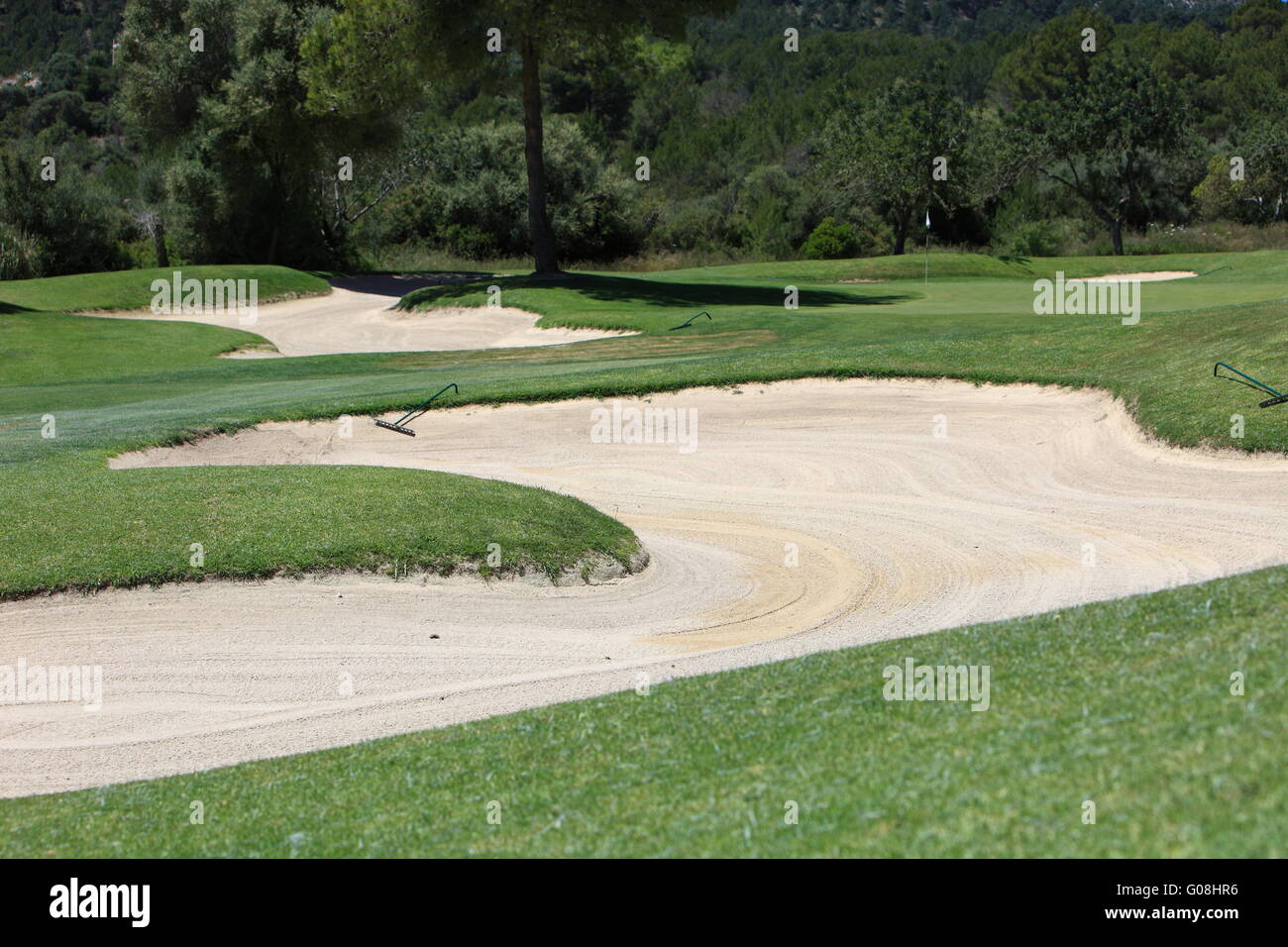 Sand trap or bunker Stock Photo - Alamy