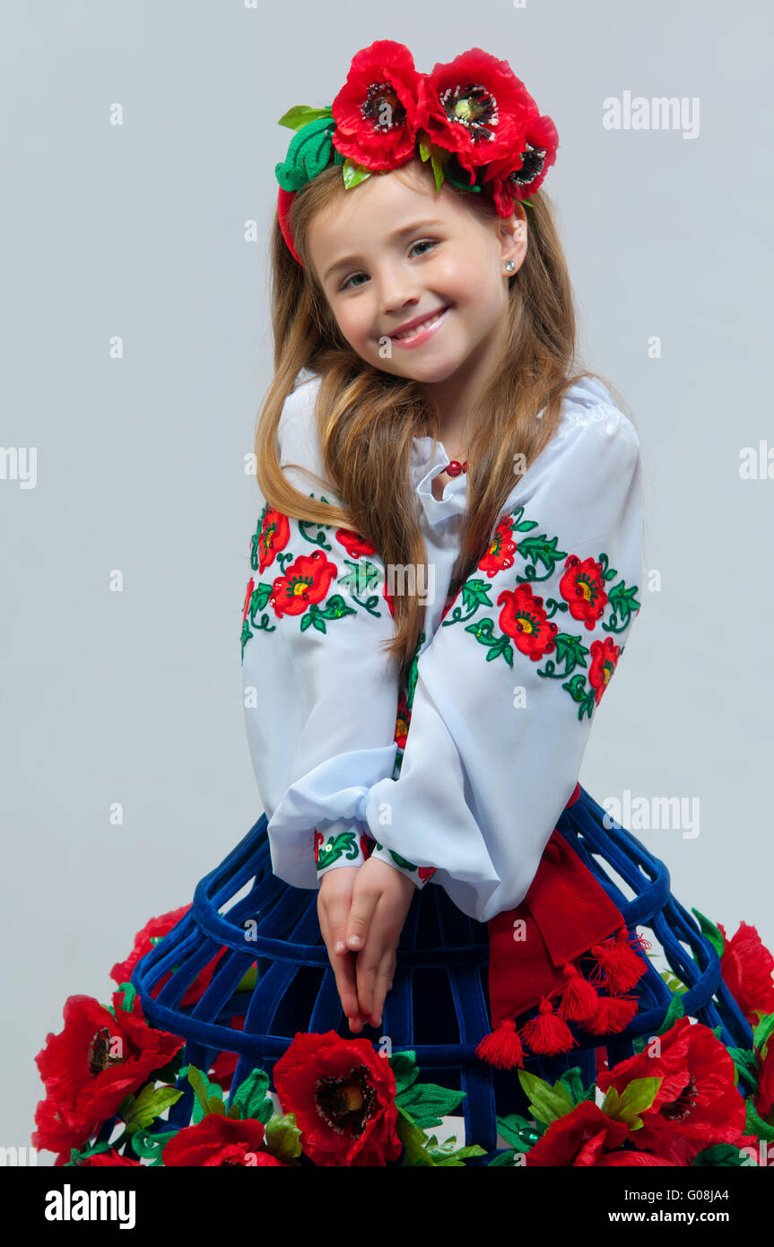 Young pretty girl in a ukrainian national costume Stock Photo - Alamy