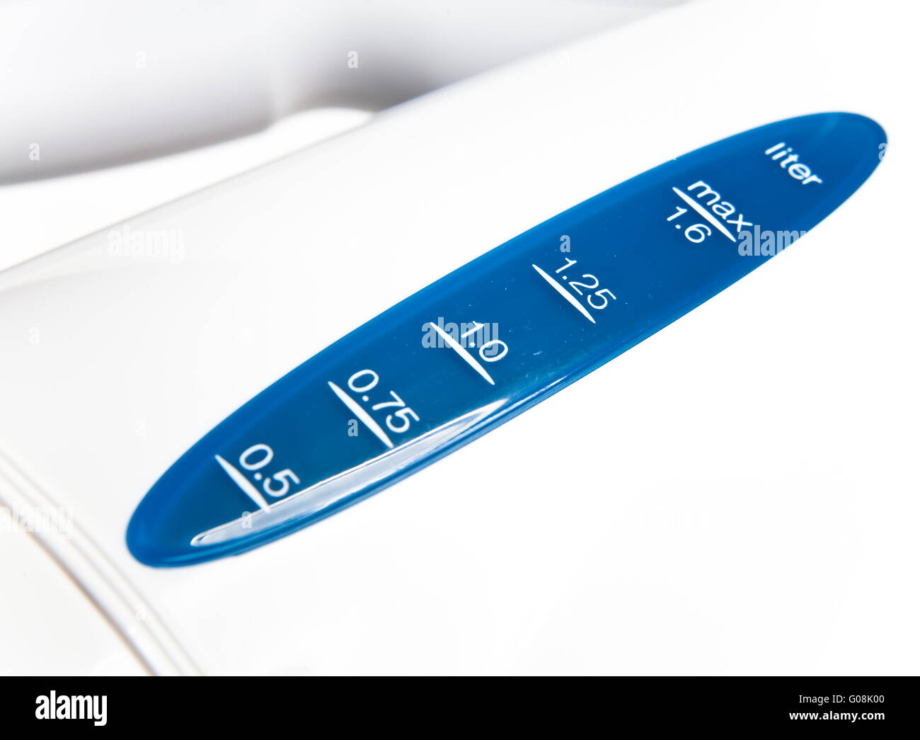 Measured mark water level of the electric kettle c Stock Photo - Alamy