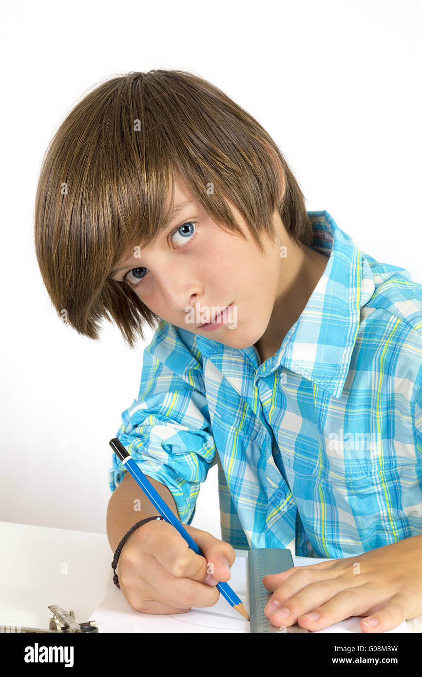 Boy with pencil hi-res stock photography and images - Alamy