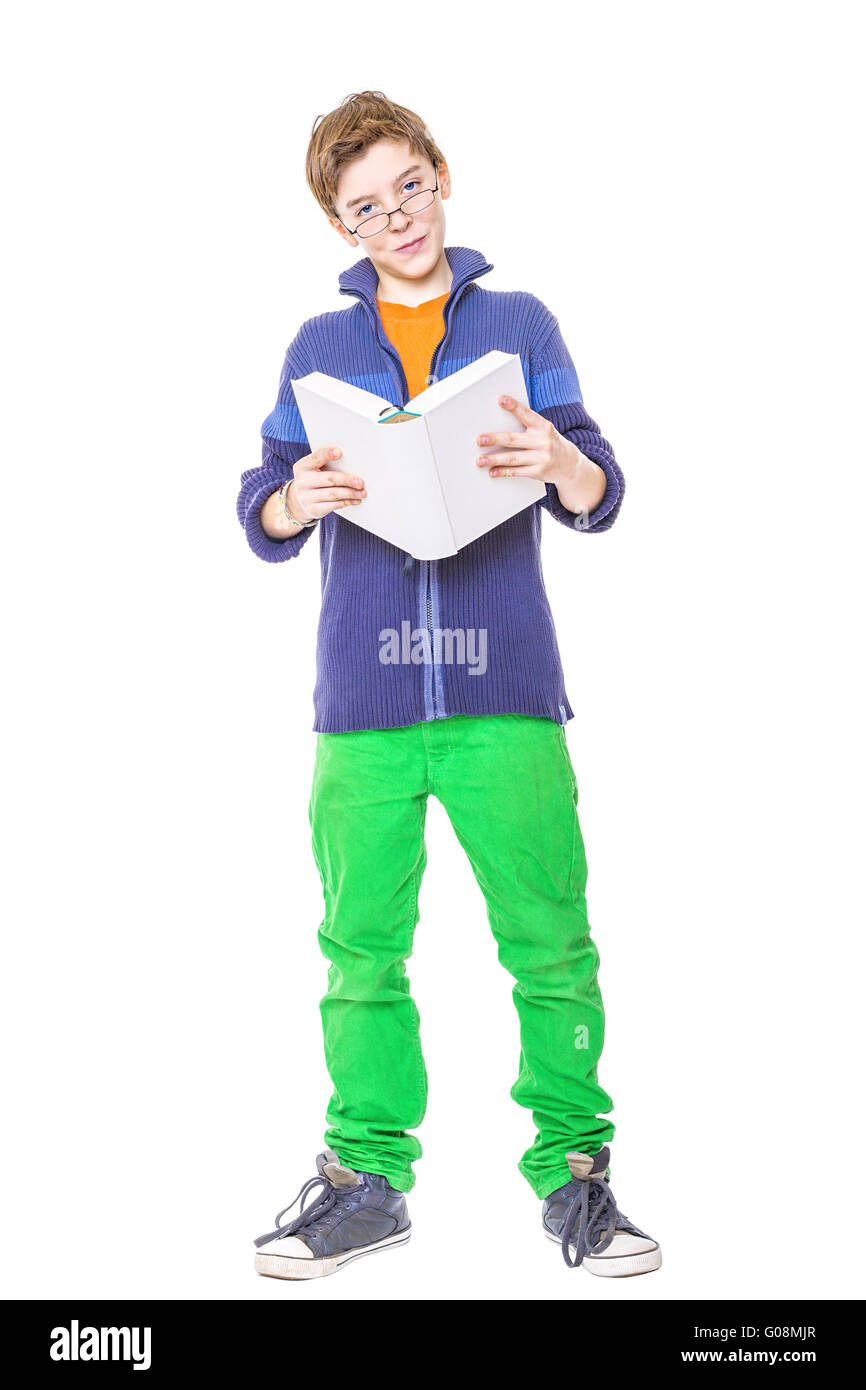 One person teenage boy reading book hi-res stock photography and images ...