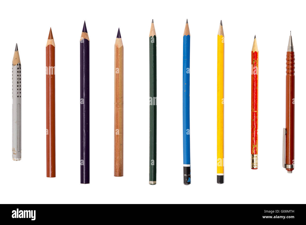 Old pencils isolated hi-res stock photography and images - Alamy