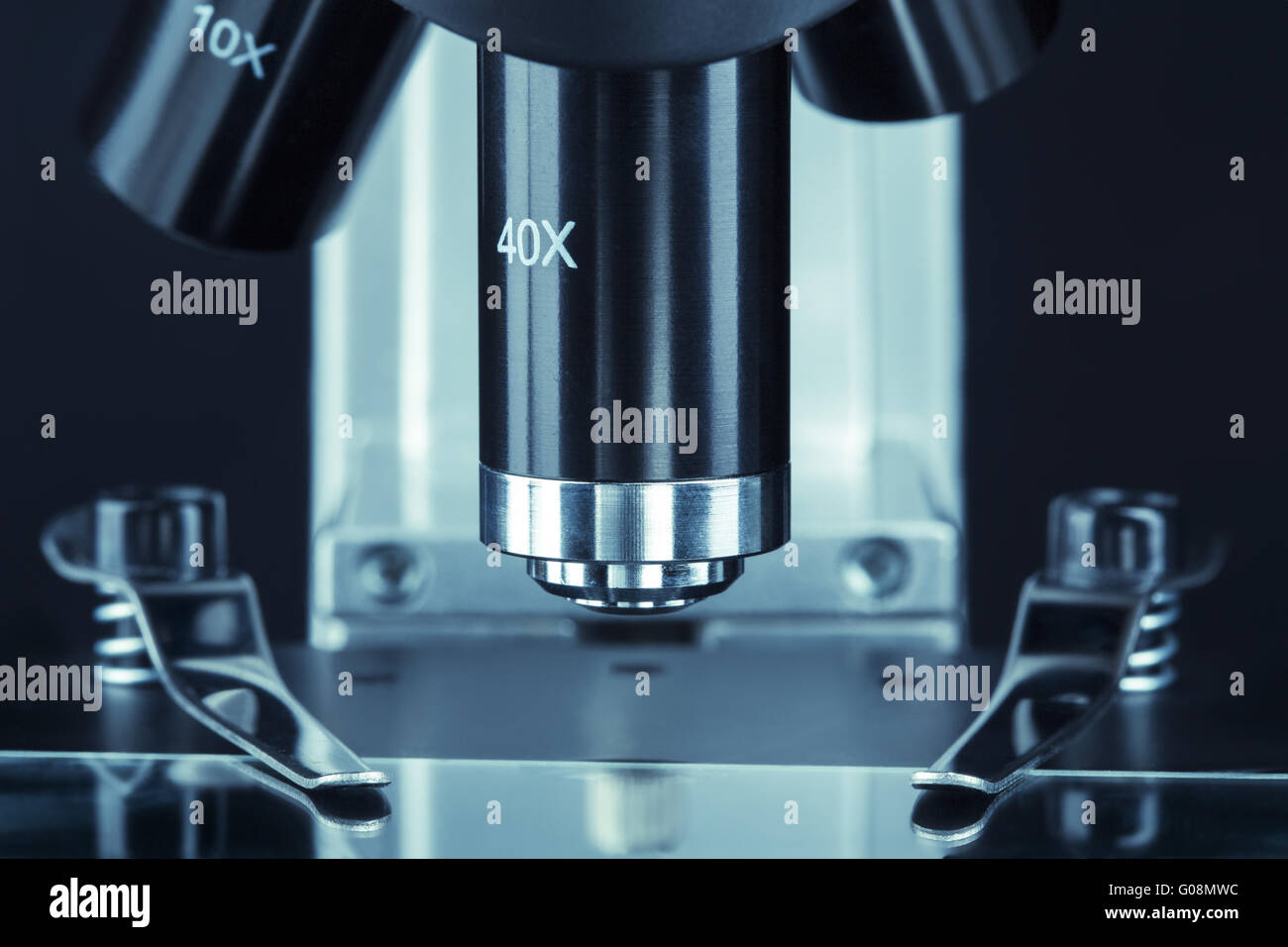 close up of a microscope slide with black background Stock Photo - Alamy