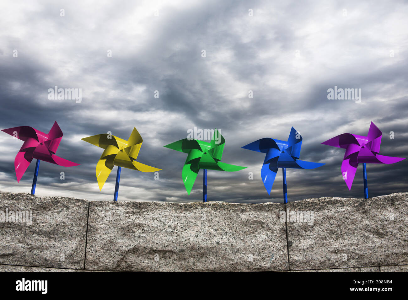 Pinwheels and Sky Stock Photo - Alamy