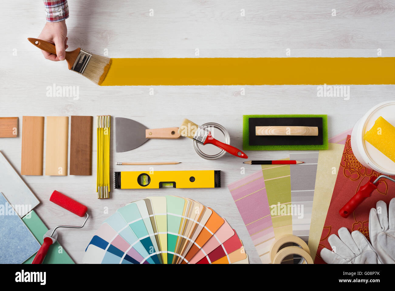 Paint swatches and brush hi-res stock photography and images - Alamy