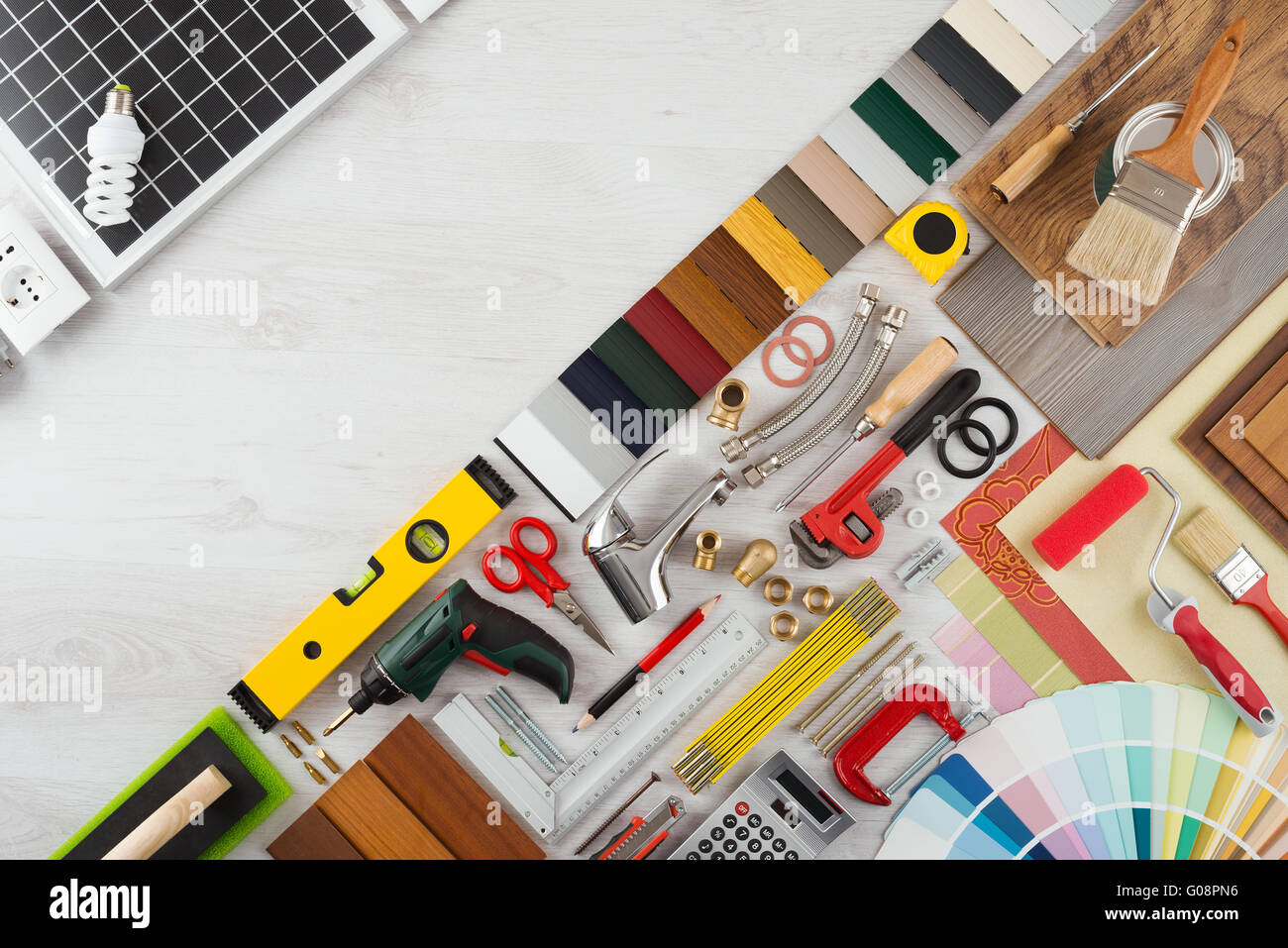 Home renovation and do it yourself concept with home construction and ...