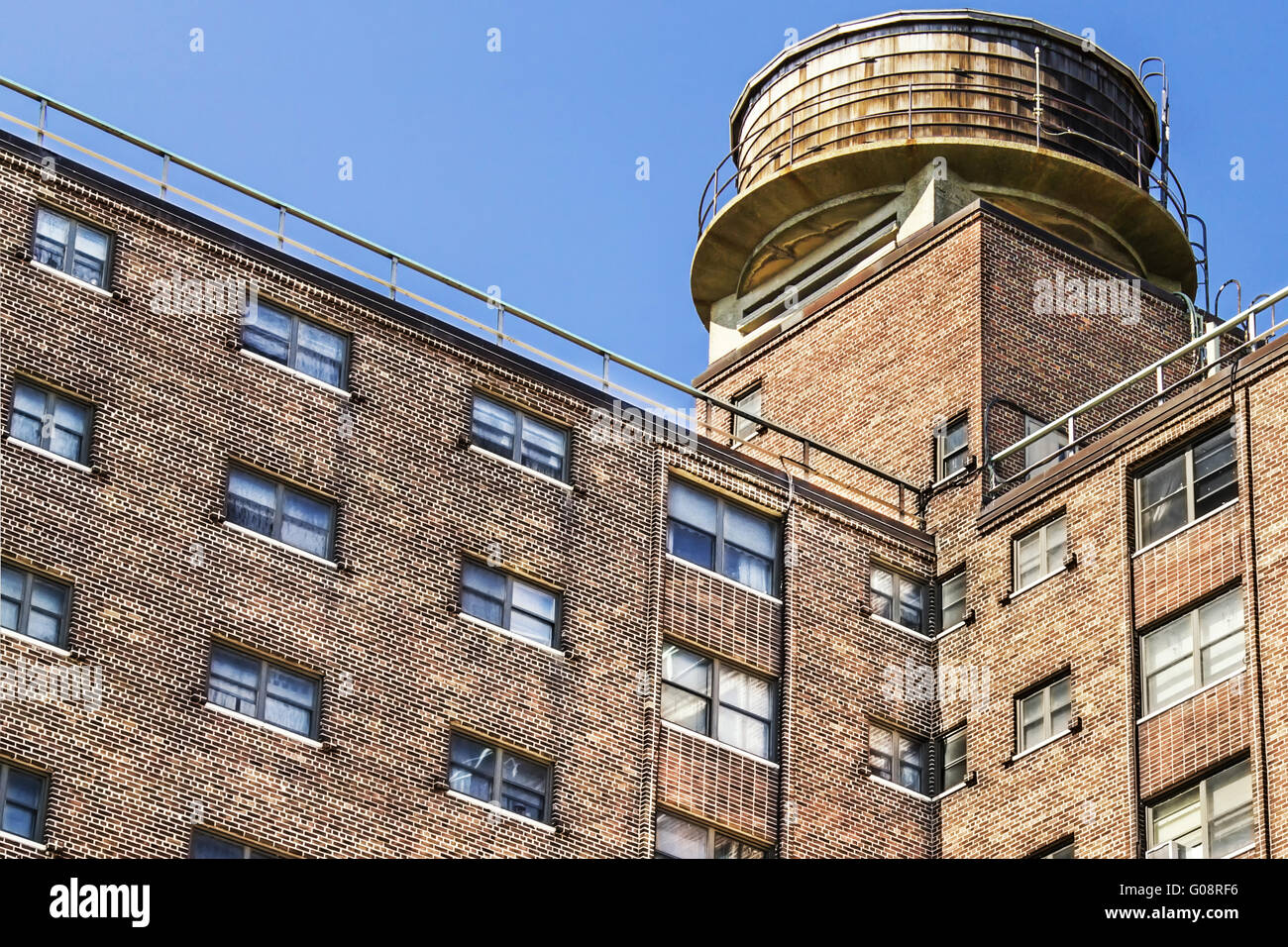 Building with Water Tower Stock Photo - Alamy