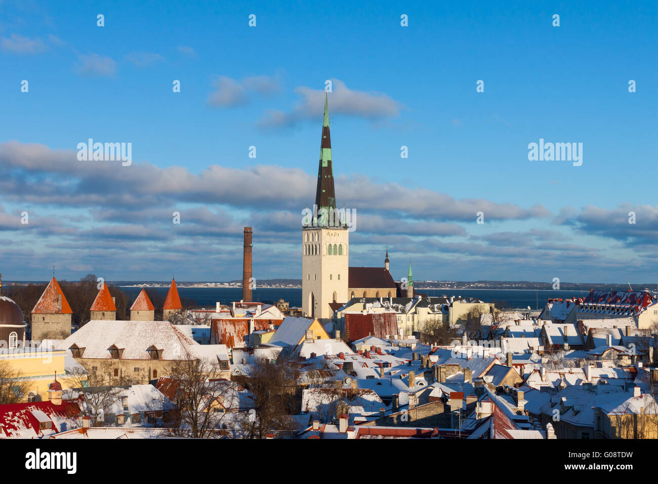 Tallinn winter panoramic view Stock Photo - Alamy