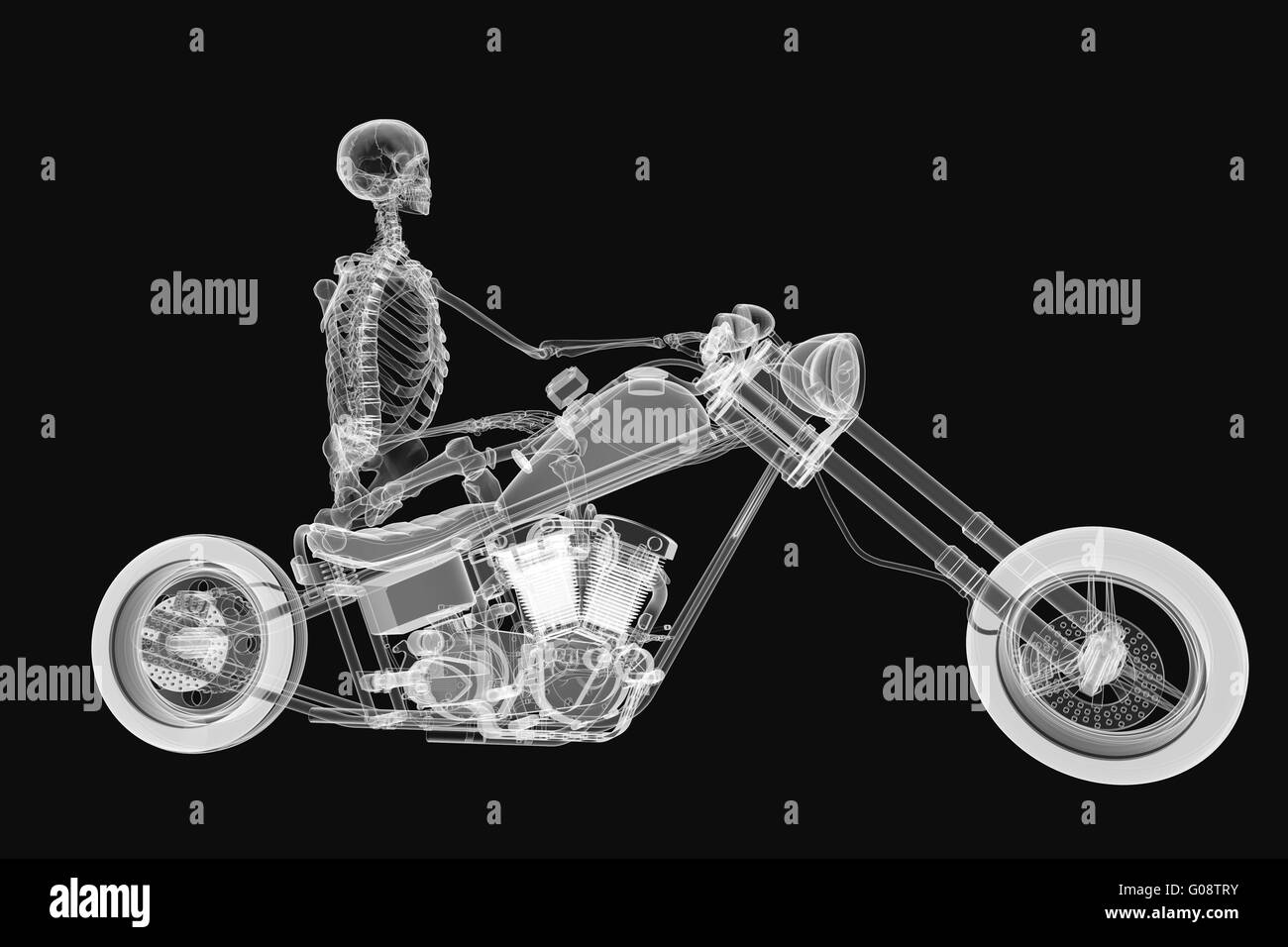 Human skeleton motorcycle hi-res stock photography and images - Alamy