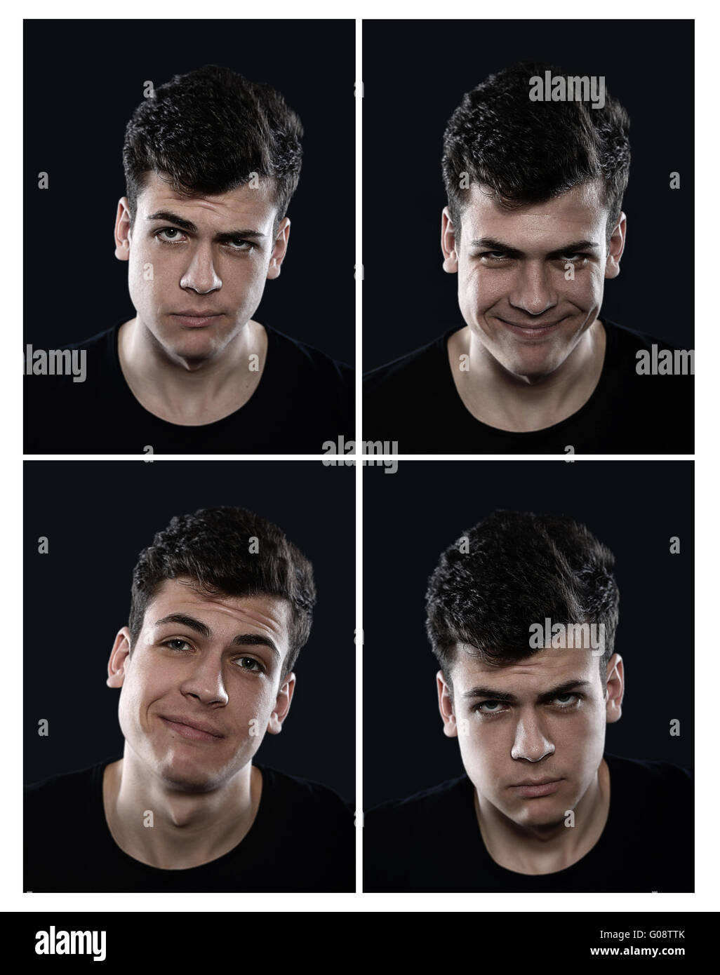 set of cool young man emotions Stock Photo - Alamy
