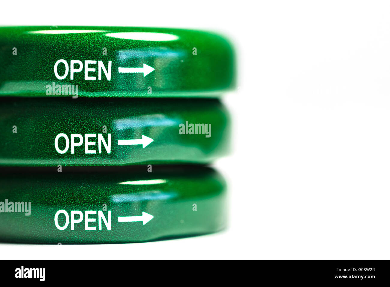 Symbol on Green Bottle Cap with White Background Stock Photo - Alamy