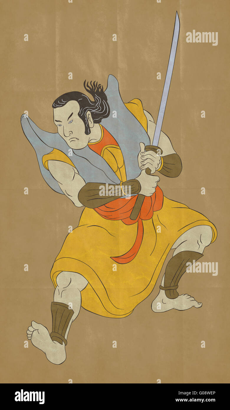 Samurai warrior with katana sword fighting stance Stock Photo - Alamy