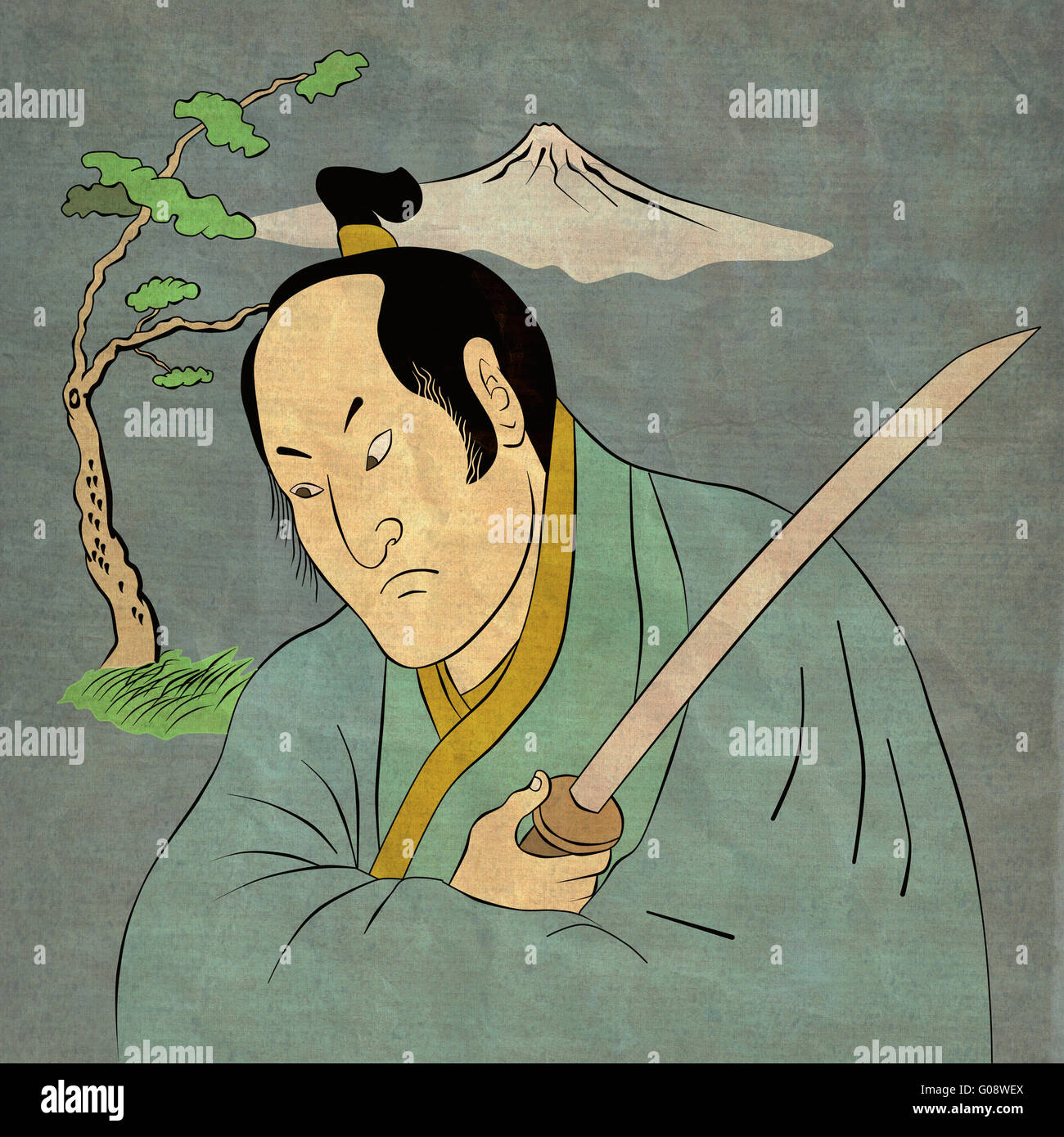 Samurai warrior with katana sword fighting stance Stock Photo - Alamy