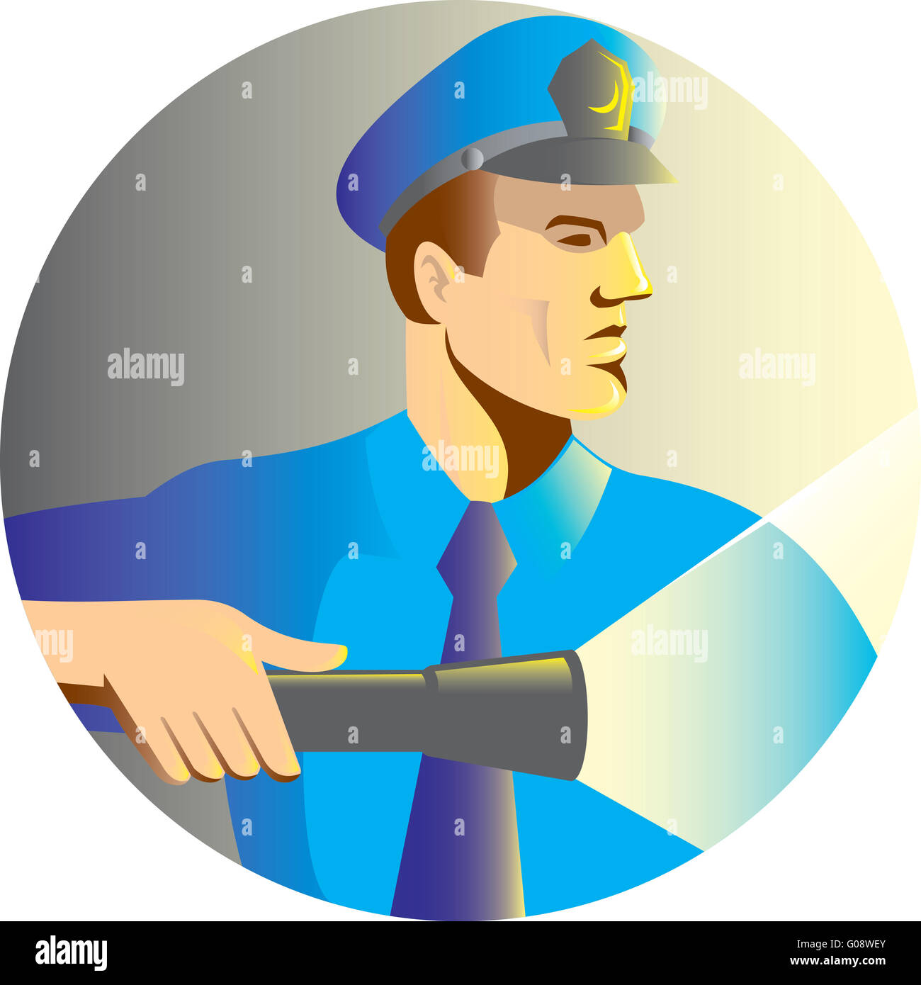 Male security guard flashlight hi-res stock photography and images - Alamy