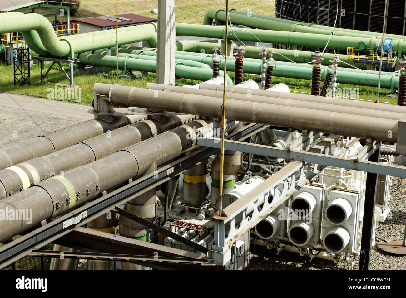 industrial pipes in a electricity power plant Stock Photo - Alamy