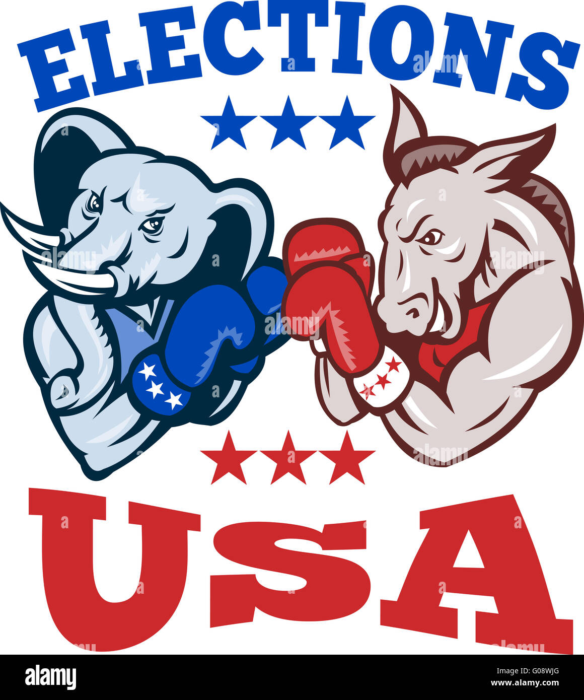 Democrat Donkey Republican Elephant Mascot USA Stock Photo - Alamy