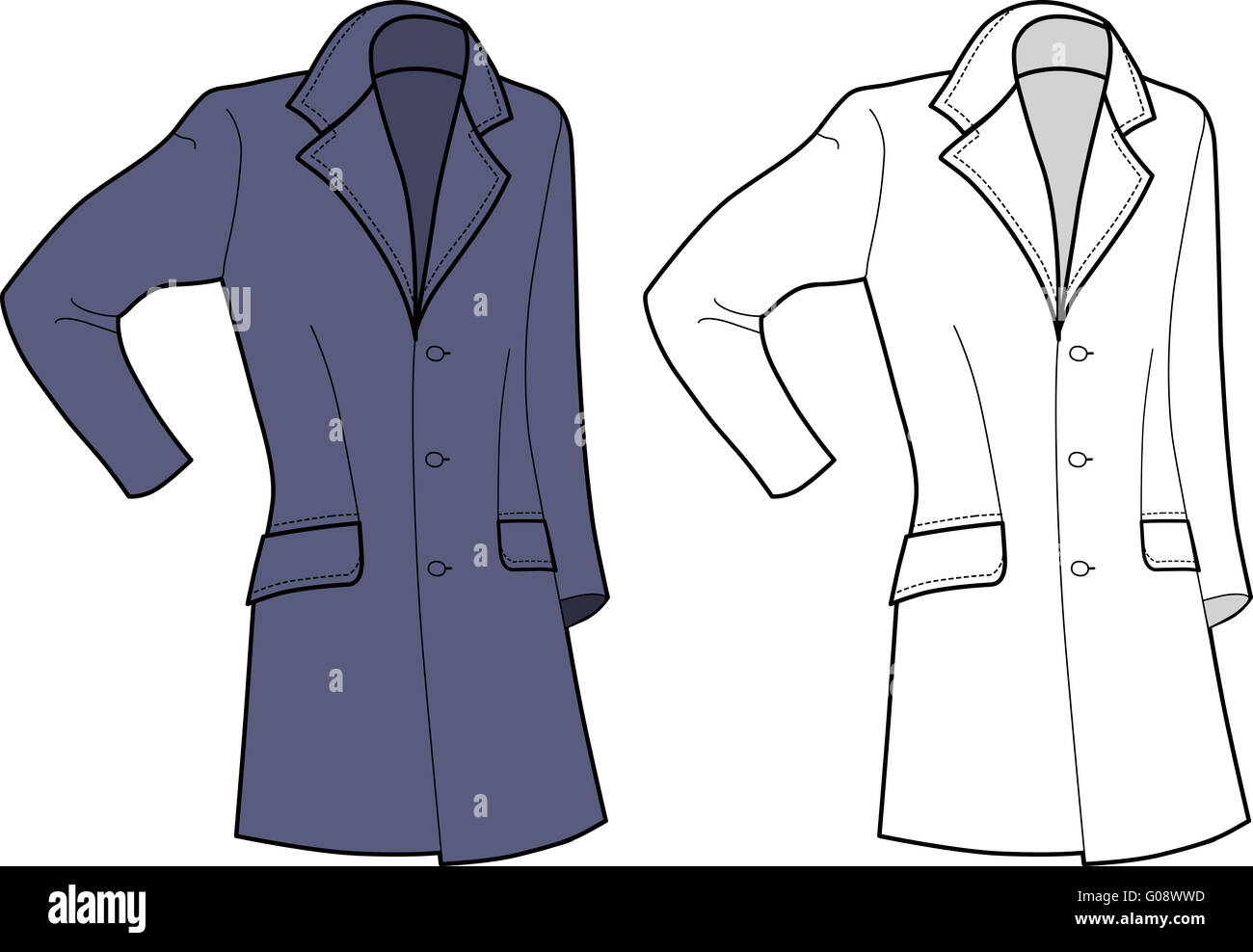 Man coat (front view) isolated on white background Stock Photo - Alamy