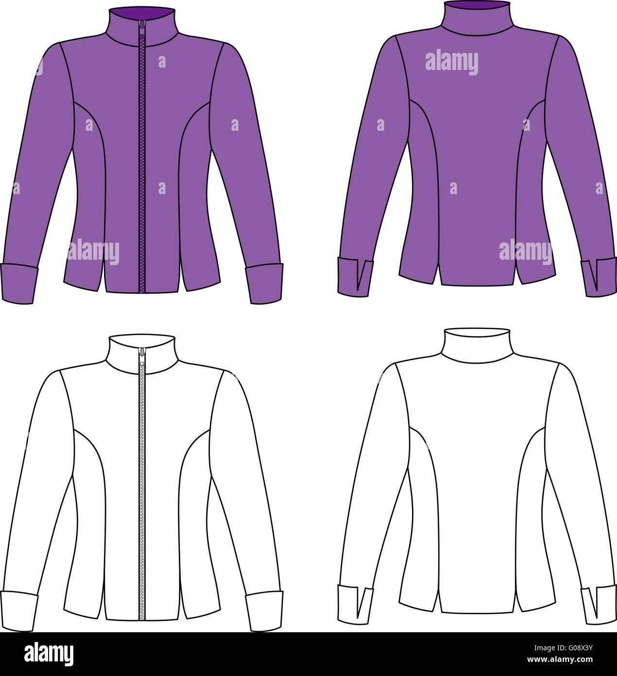 Cardigan front and back view sketch hi-res stock photography and images ...