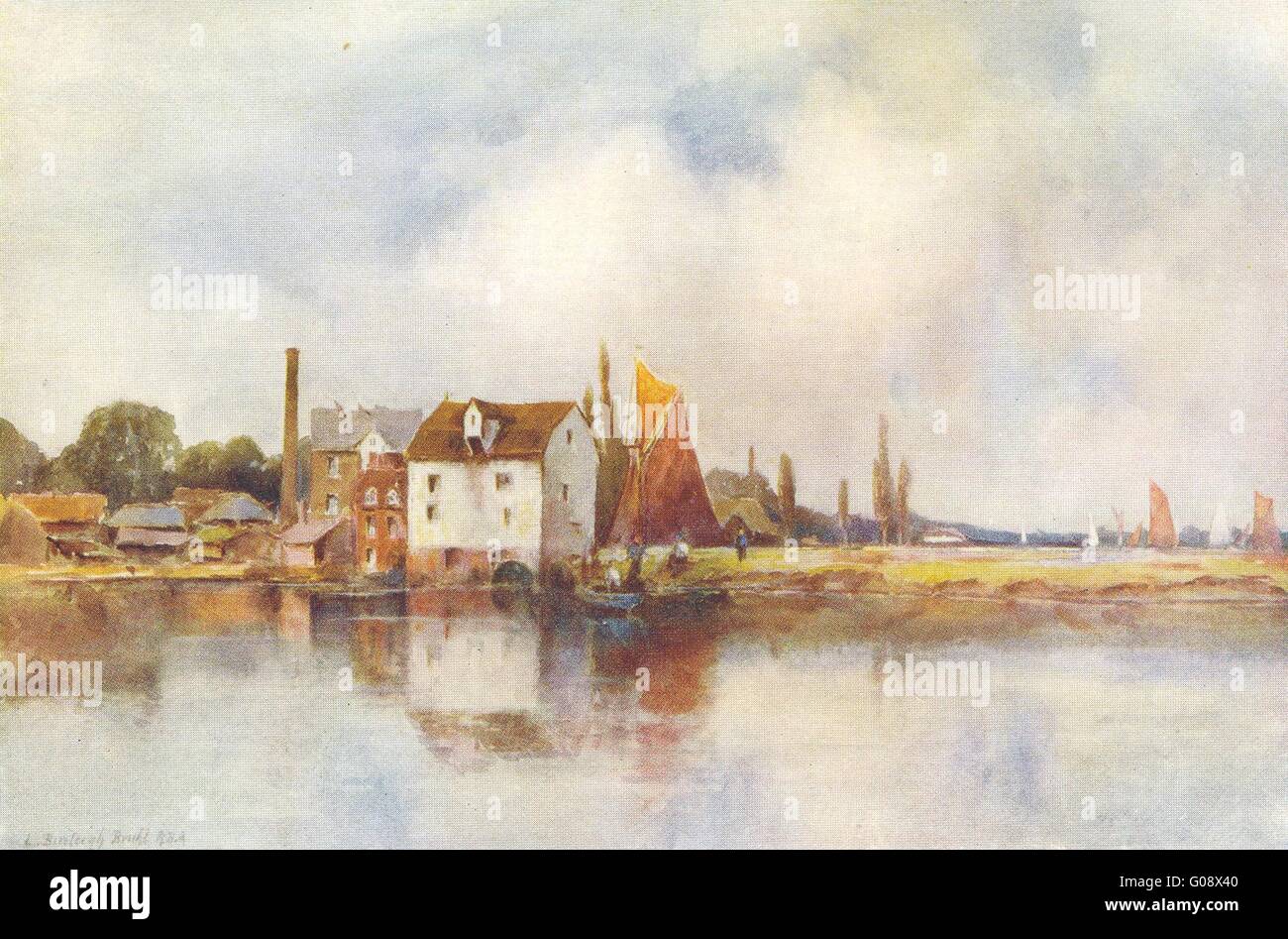 ESSEX: Stanbridge Mill, antique print 1909 Stock Photo - Alamy