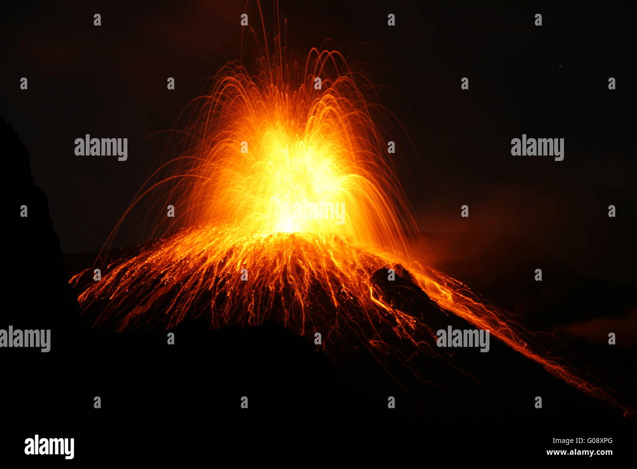 Strong eruption volcano erupting Stock Photo - Alamy