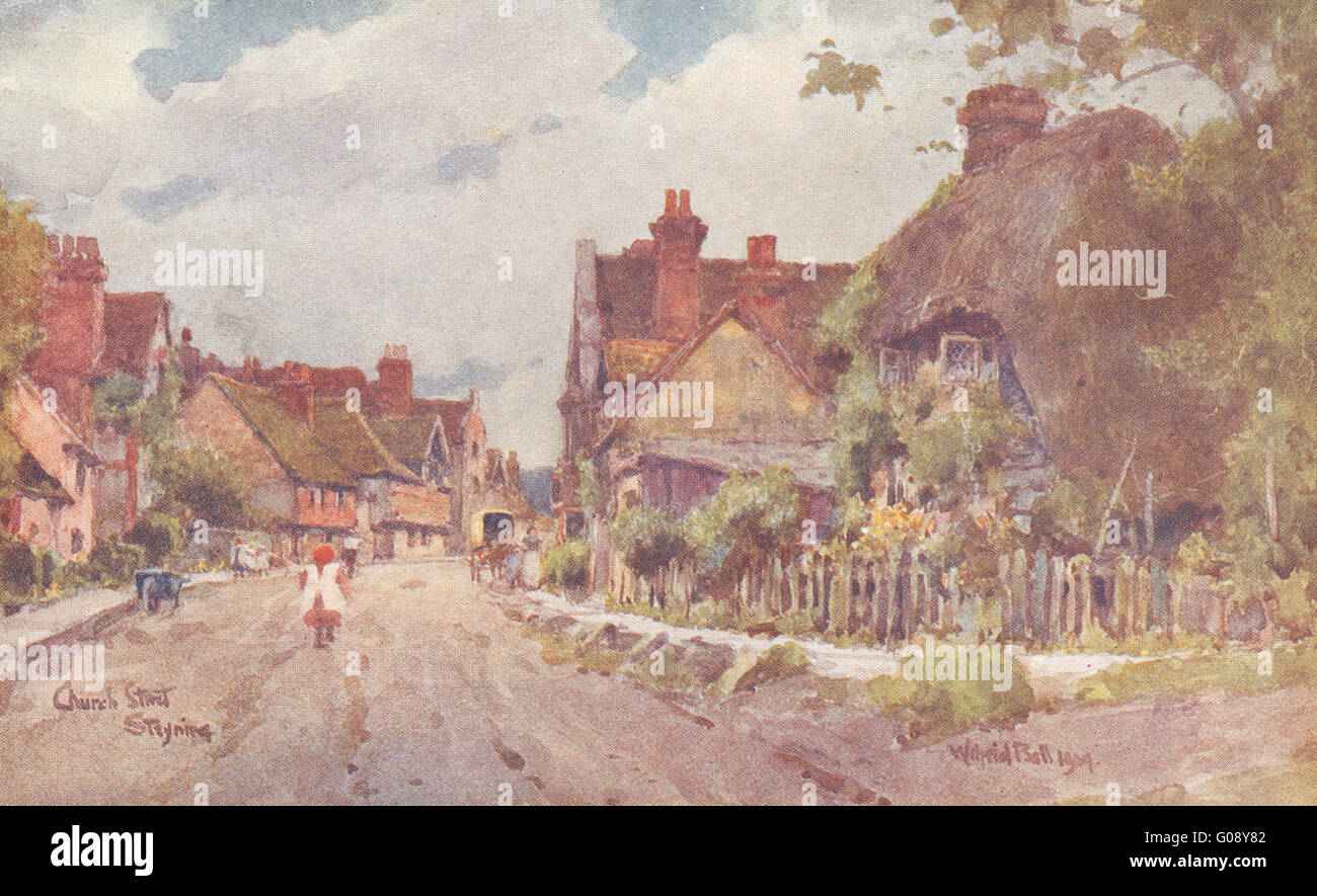 SUSSEX: Church St, Steyning, antique print 1906 Stock Photo - Alamy