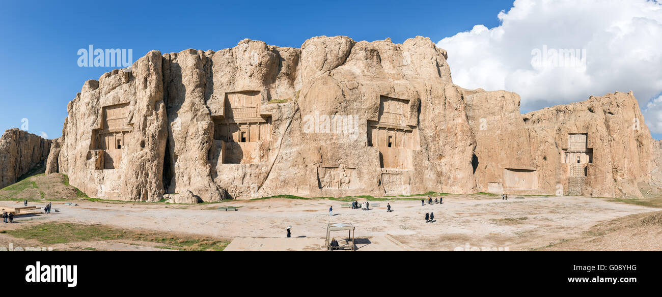 Naqsh-e Rustam, an ancient necropolis in Pars Province, Iran. Panorama ...